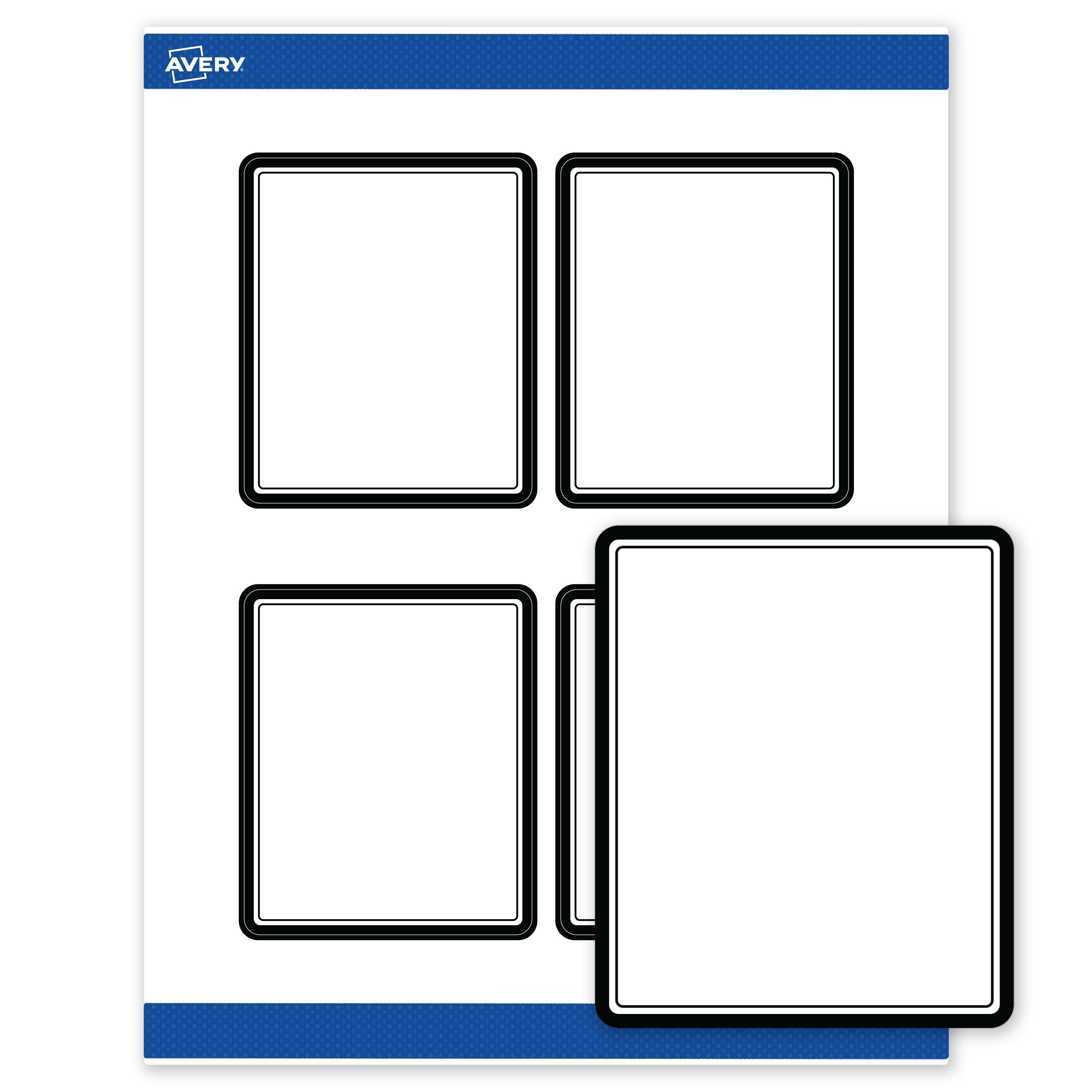 Avery Labels, 4" x 3-1/3", Matte White, Double Black Border - Walmart.com