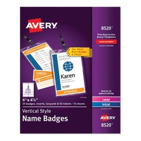 Avery Plastic Name Tag Holders