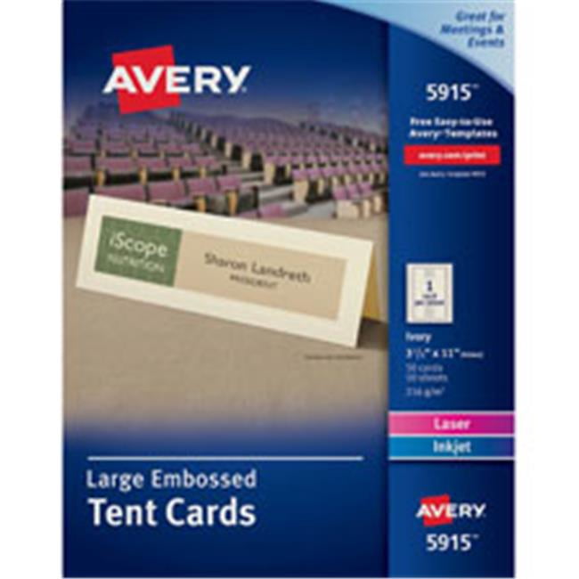 Avery Large Embossed Tent Cards - Ivory - Walmart.com