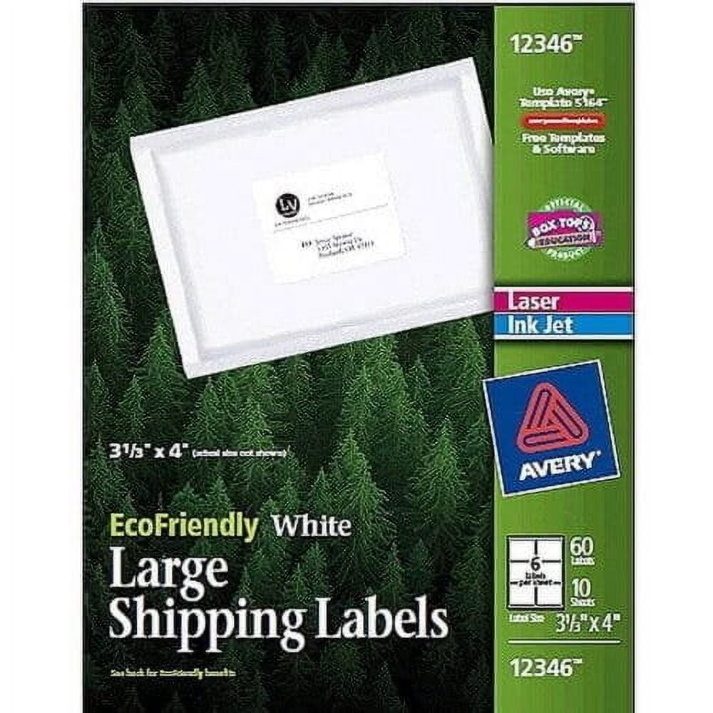 Avery Large Shipping Label Eco 6up - Walmart.com