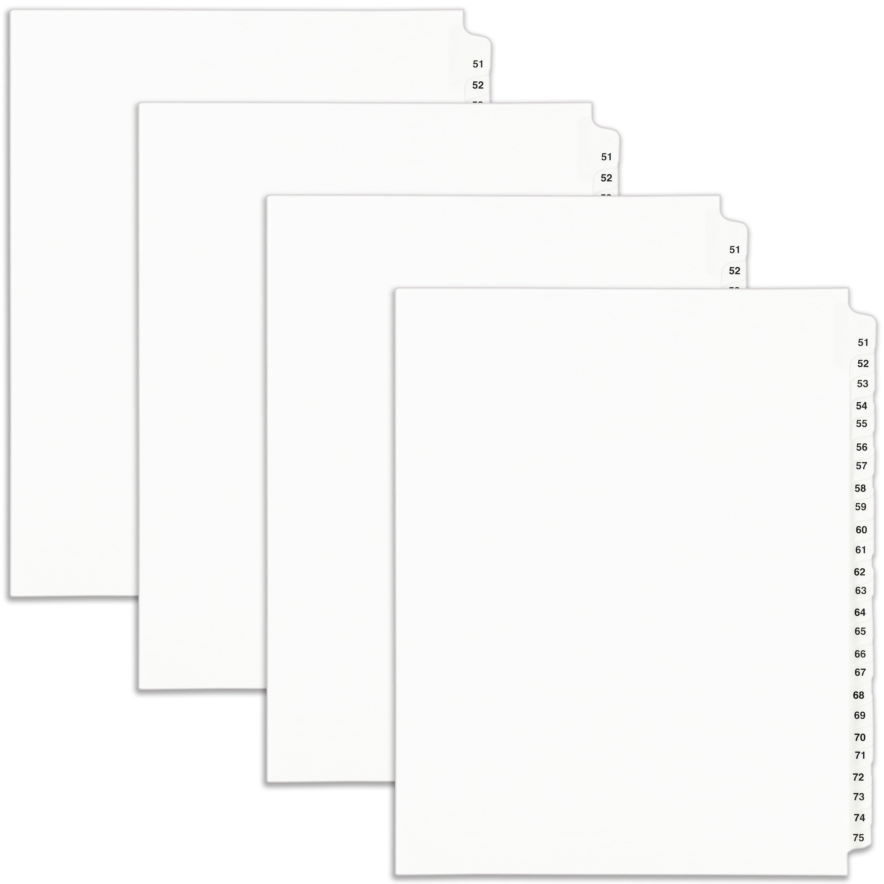 Avery Legal Exhibit Binder Dividers, Preprinted 51-75 Side Tabs ...