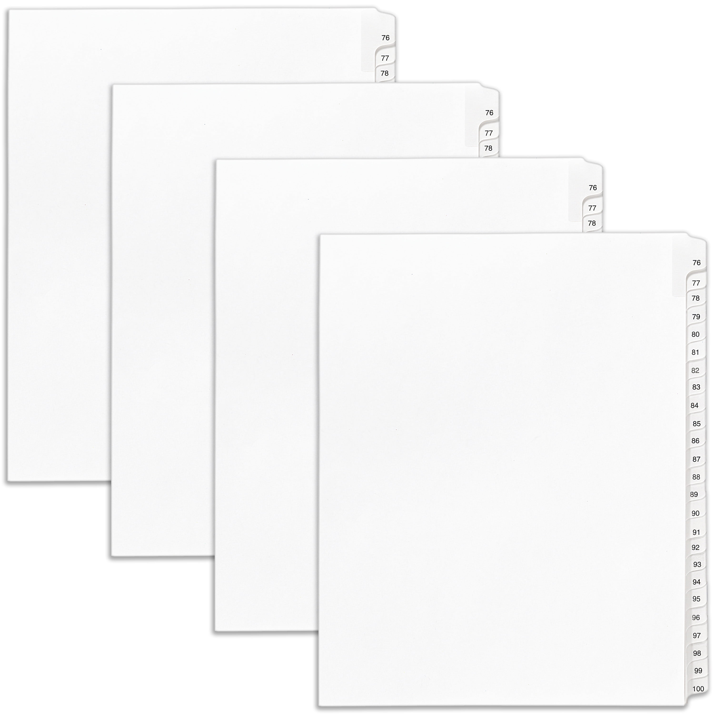 Avery Legal Exhibit Binder Dividers, Preprinted 76-100 Tab, Side Tabs ...