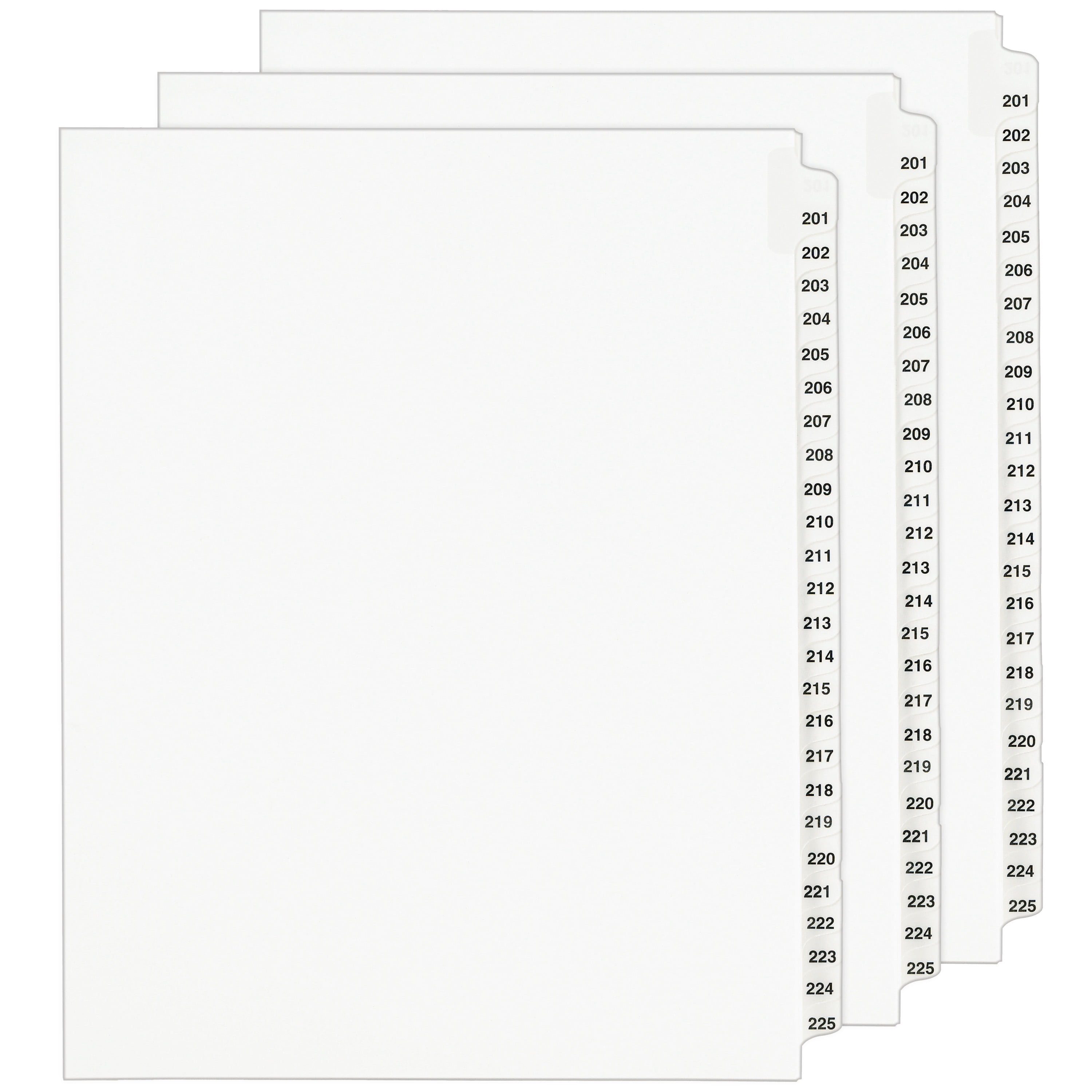 Avery Legal Exhibit Dividers, 201-225, Unpunched, 3 Sets (21862 ...