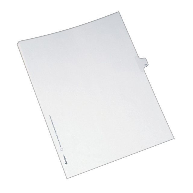 Avery Legal Paper Divider, Allstate Style, White, Side Tab 40 (82238 ...