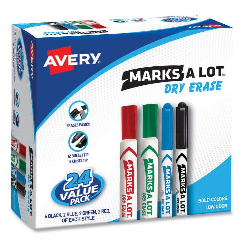 Avery MARKS A LOT Desk/Pen-Style Dry Erase Marker Value Pack, Assorted ...