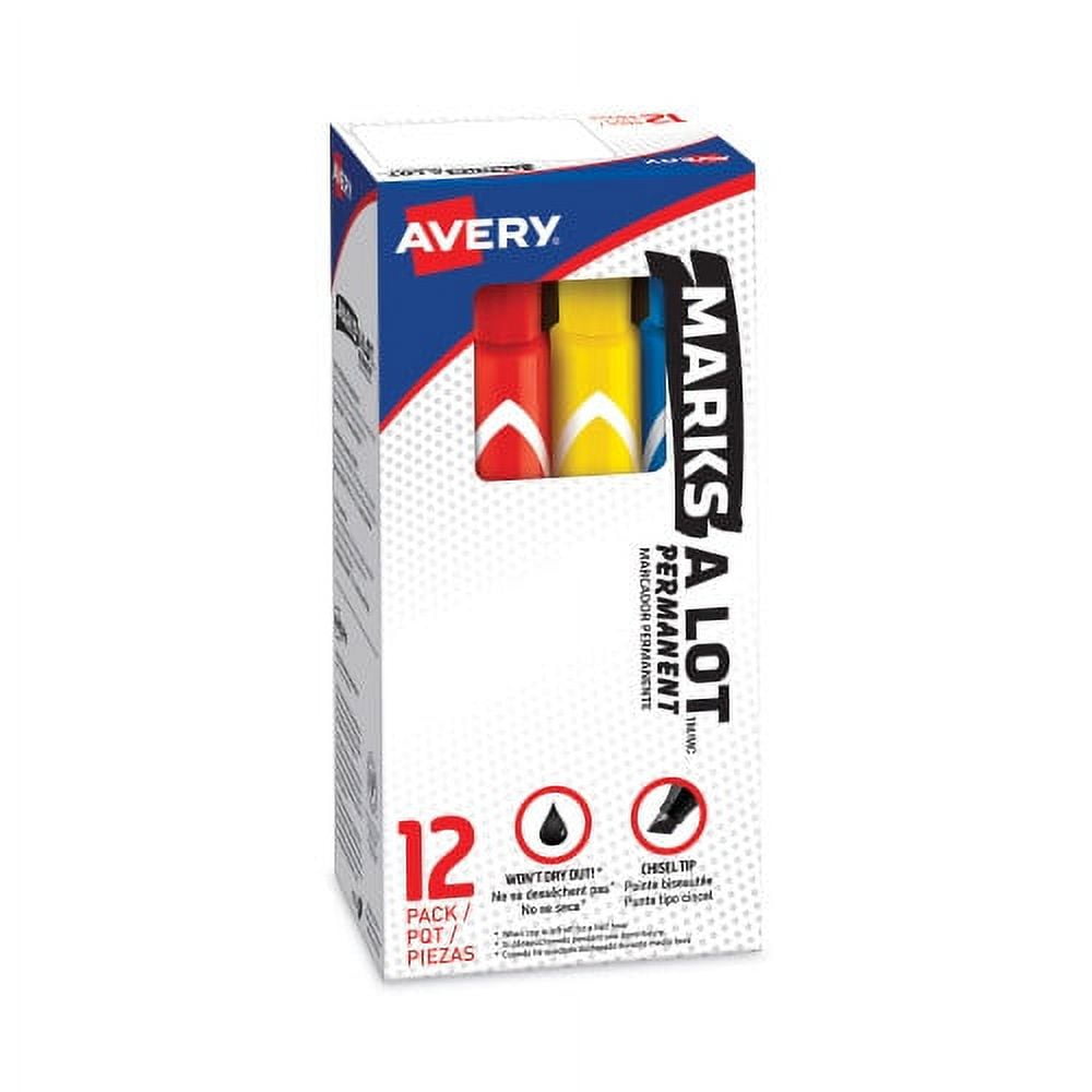 Avery MARKS A LOT Large Desk-Style Permanent Marker, Broad Chisel Tip ...