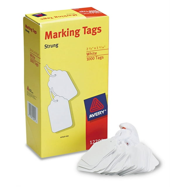 "Avery Paper Strung Marking Tags, Size 2-3/4"" x 1-11/16"", Pack of ...