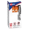 Avery Marks A Lot Permanent Markers, Large Desk-Style, 12 Orange (08883 ...
