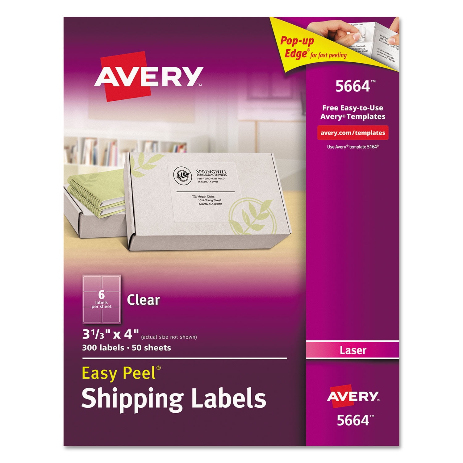 Avery Matte Clear Easy Peel Mailing Labels w/ Sure Feed Technology ...