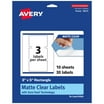 Avery Glossy Clear Rectangle Labels, 11" x 3", 200 Labels - Walmart.com