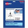 Avery Matte Clear Rectangle Labels, 4" x 3", 40 Total - Walmart.com