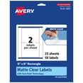 Avery Matte Clear Rectangle Labels, 5" x 6", 50 Total - Walmart.com