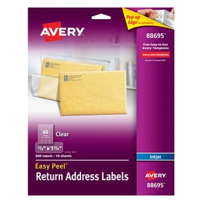 "Avery Shipping & Mailing Easy Peel Return Address Labels, 1/2""x1-3/4 ...