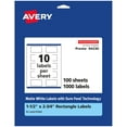 Avery Matte White Rectangle Labels, 1.5" x 2.75", 1,000 Labels ...