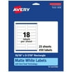 Avery Matte White Rectangle Labels, 2" x 2-5/8", 375 Labels - Walmart.com