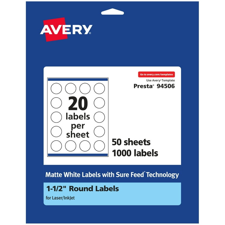 2 Printable Round Labels By The Sheet In 25 Materials Avery, 52% OFF