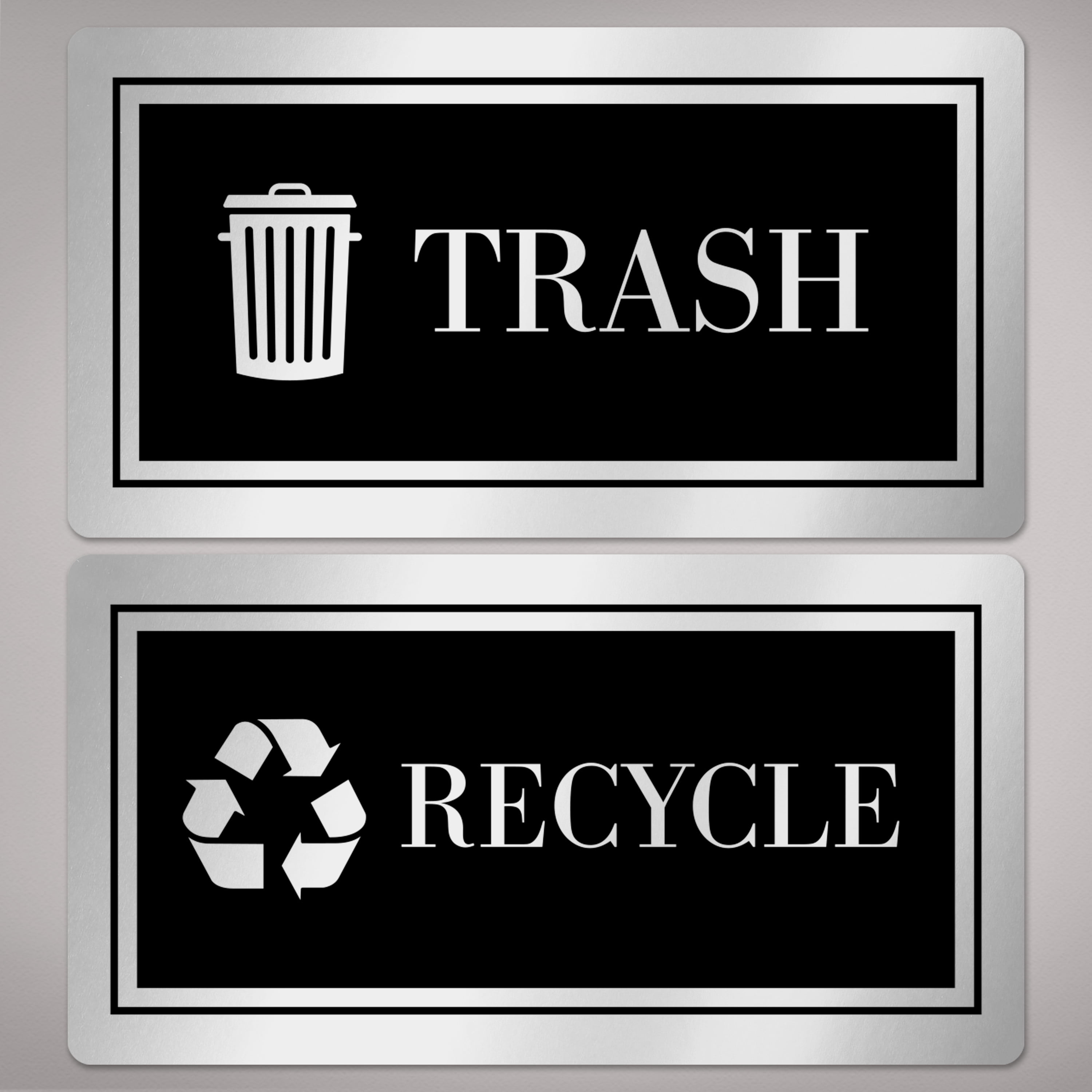 Avery Metallic Rectangle Recycle and Trash Stickers, 2" x 3-3/4", Black ...