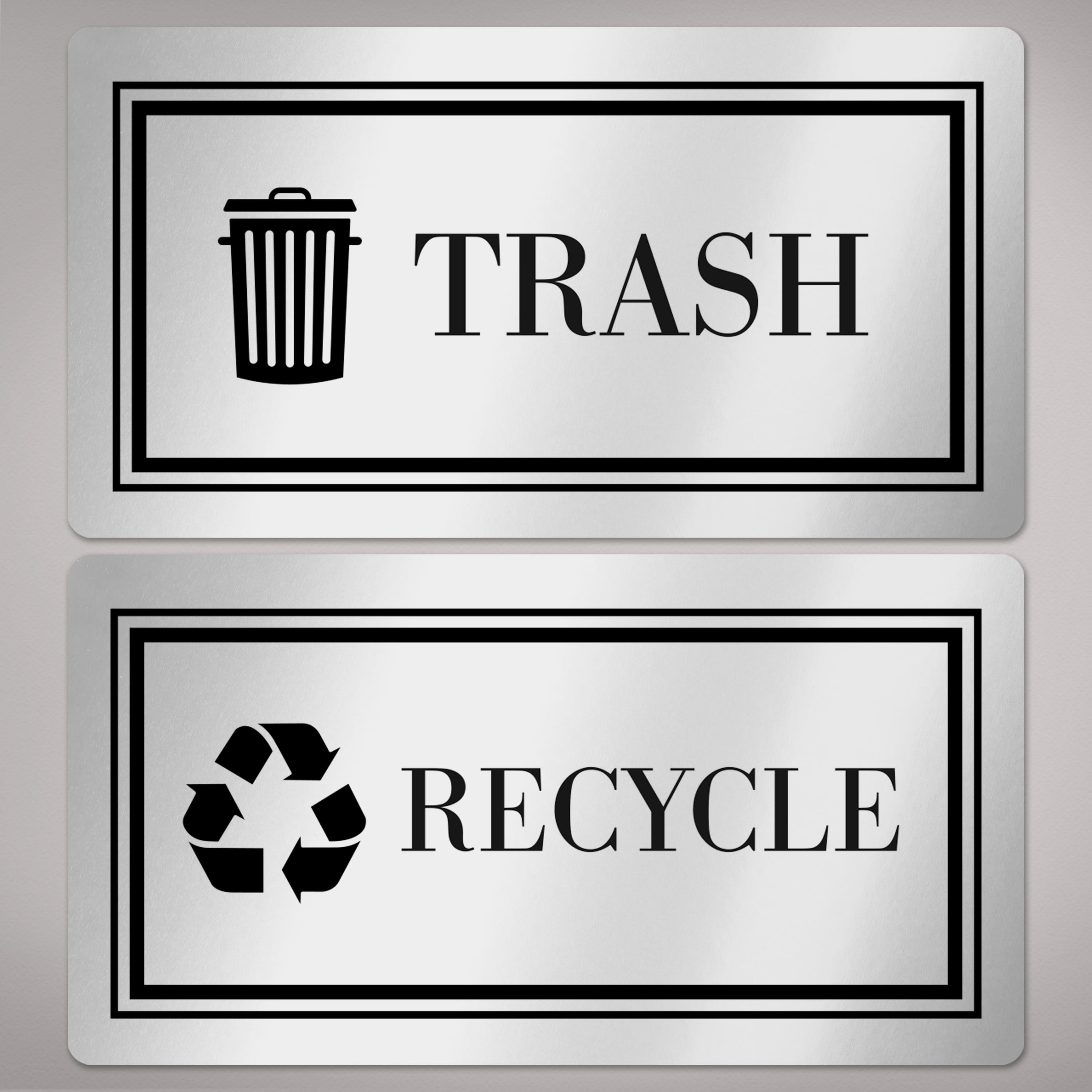 Avery Metallic Rectangle Recycle and Trash Stickers, 2" x 3-3/4 ...