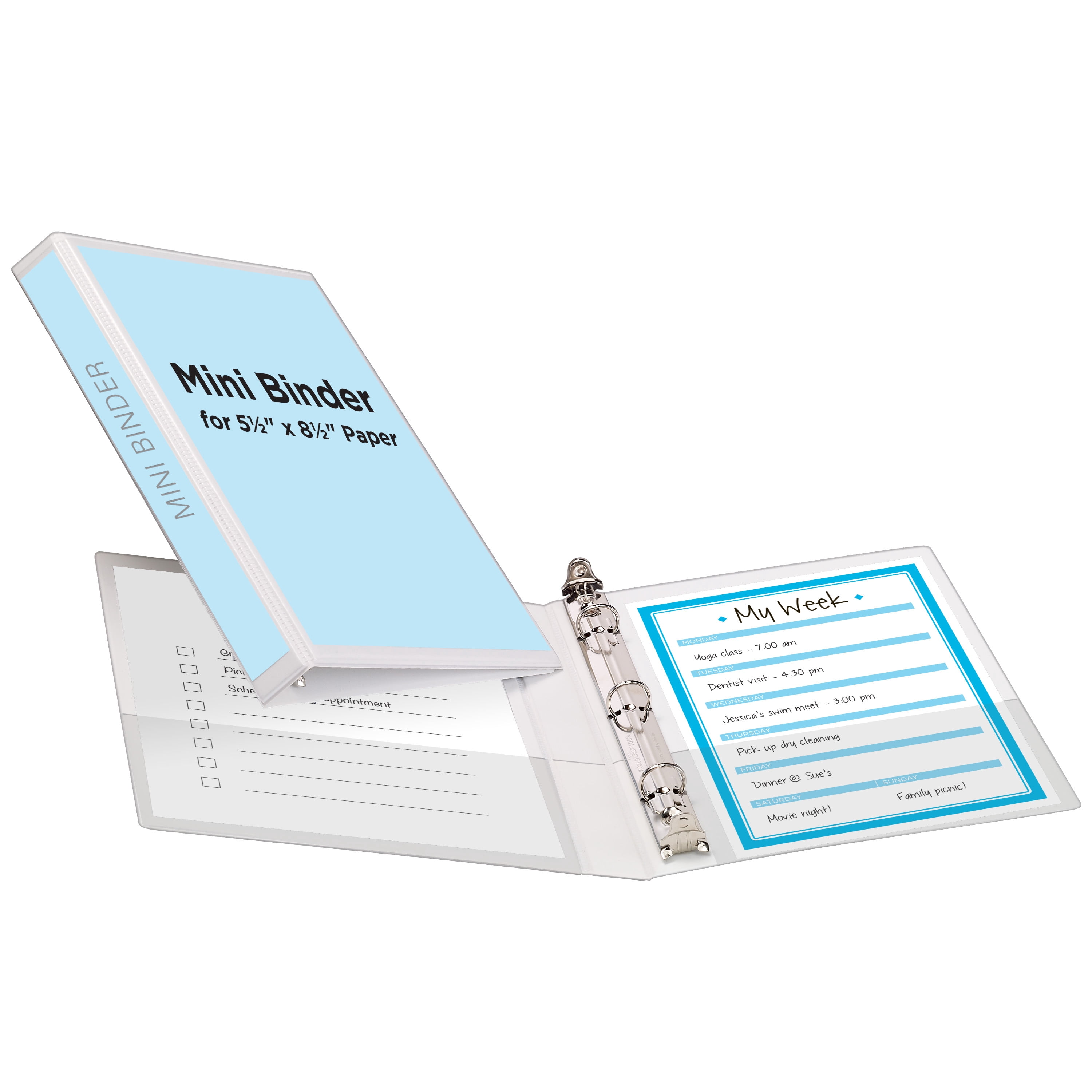 Avery, Mini View Binder, 27726, 0.5" Round Rings, White - Walmart.com