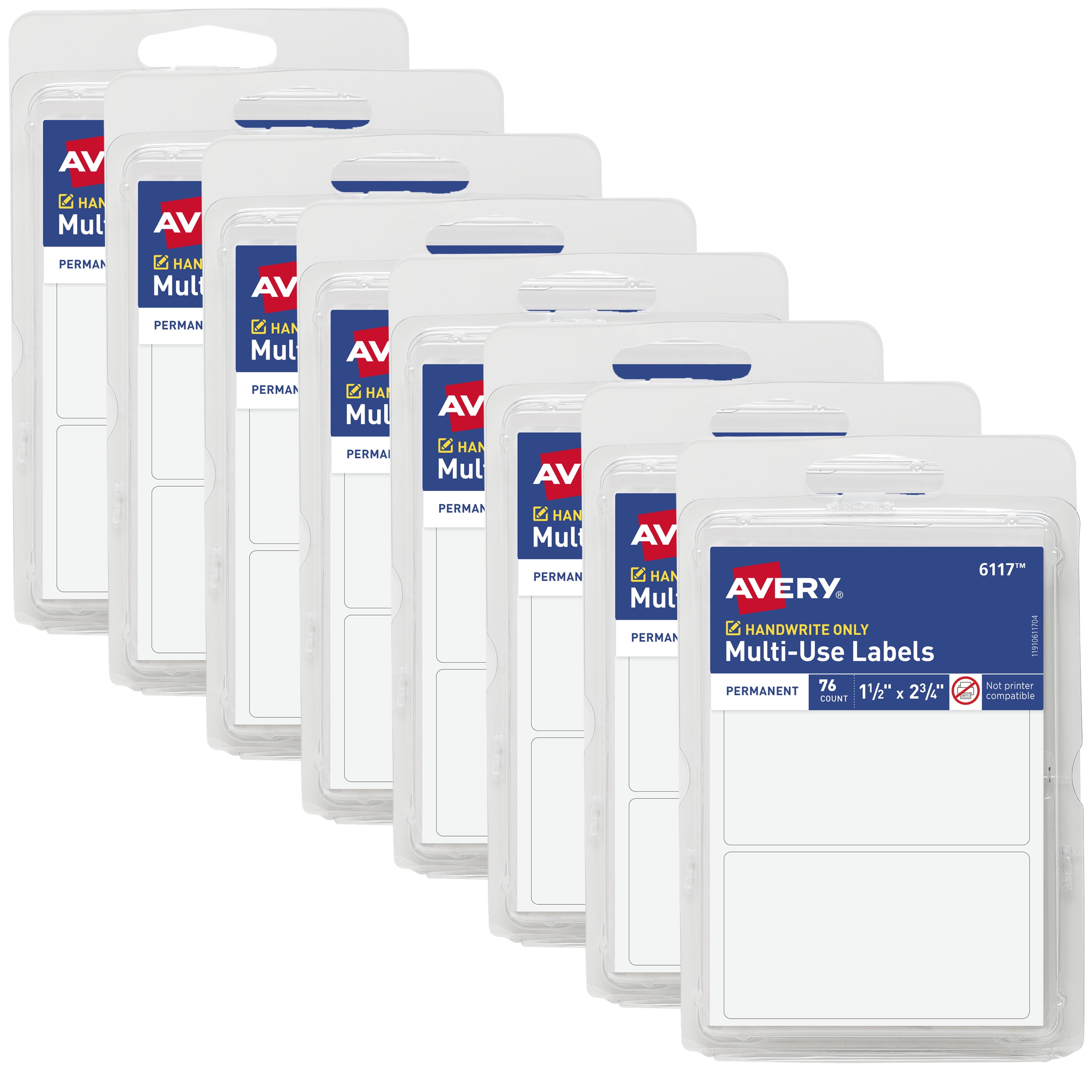 Avery Multi-Use Permanent Labels, 1.5" x 2.75", 8 Packs (21924 ...