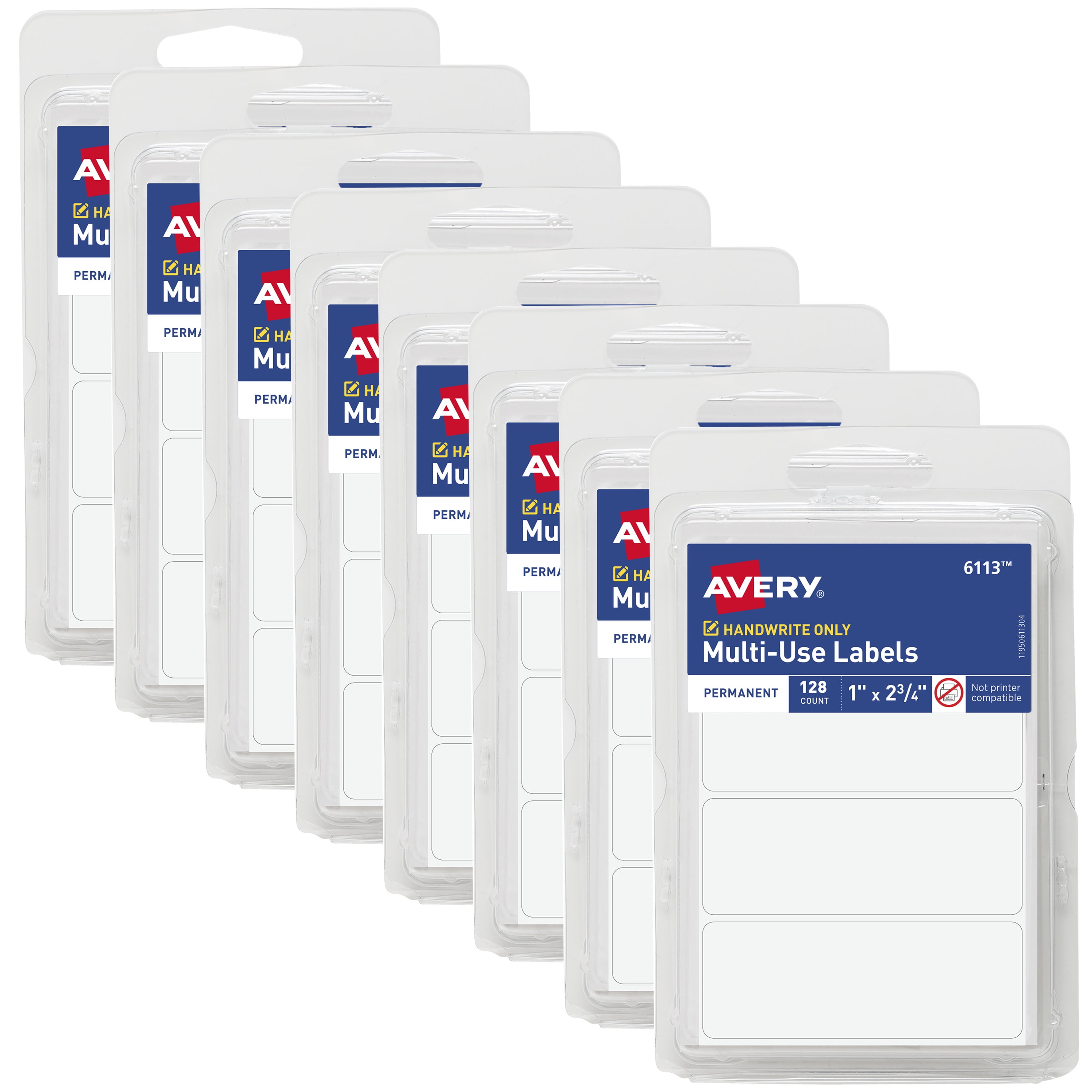 Avery Multi-Use Permanent Labels, 1" x 2.75", 8 Packs (21923) - Walmart.com