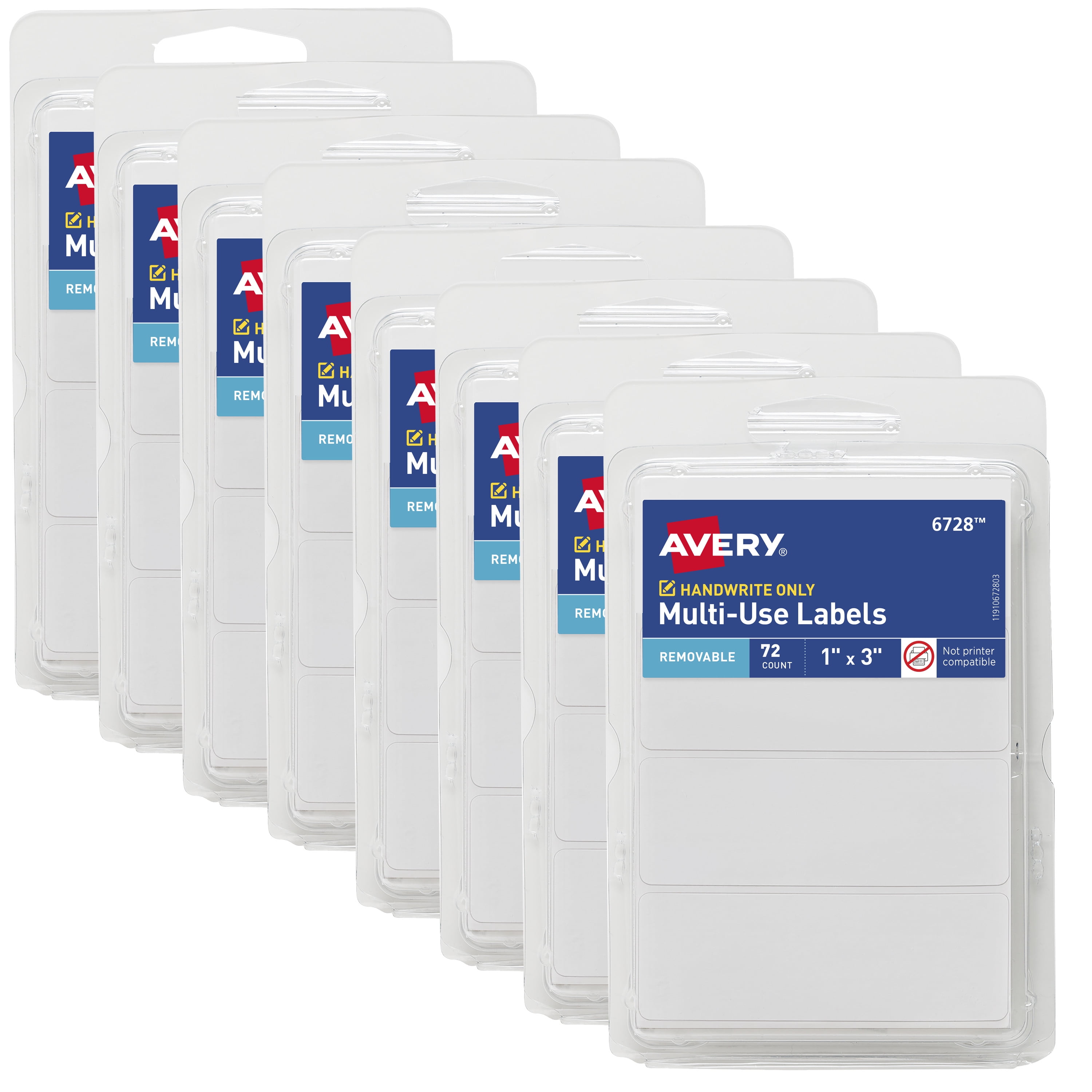 Avery Multi-Use Removable Labels, 1" x 3", 8 Packs (21932) - Walmart.com