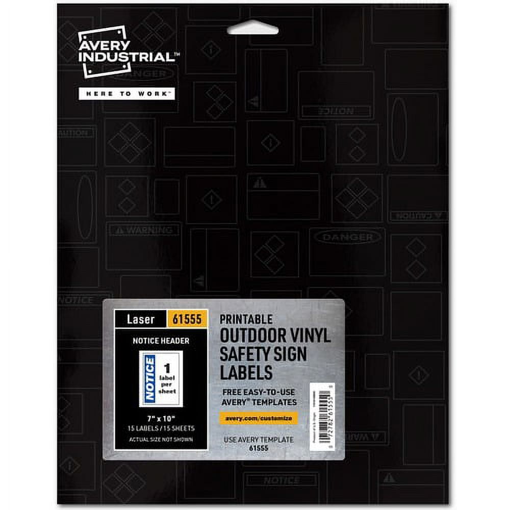 Avery® NOTICE Header Self-Adhesive Outdoor Sign - "NOTICE"7" Width x 10 ...