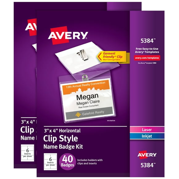 Avery Plastic Name Tag Holders