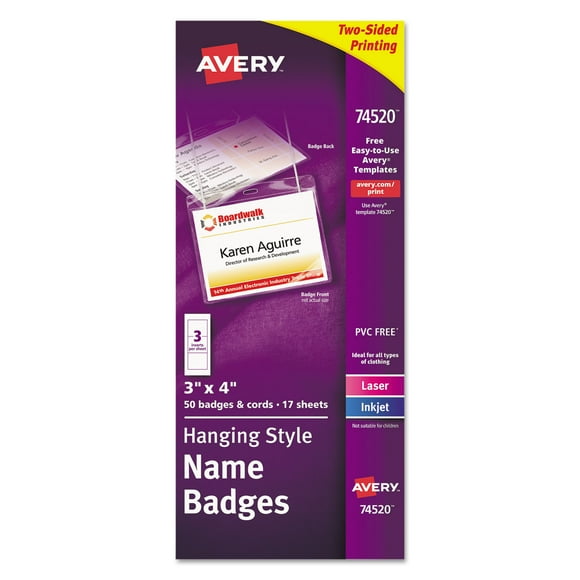 Avery Plastic Name Tag Holders
