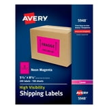 Avery Neon Shipping Labels, 5-1/2" x 8-1/2", 200 Labels (5948 ...