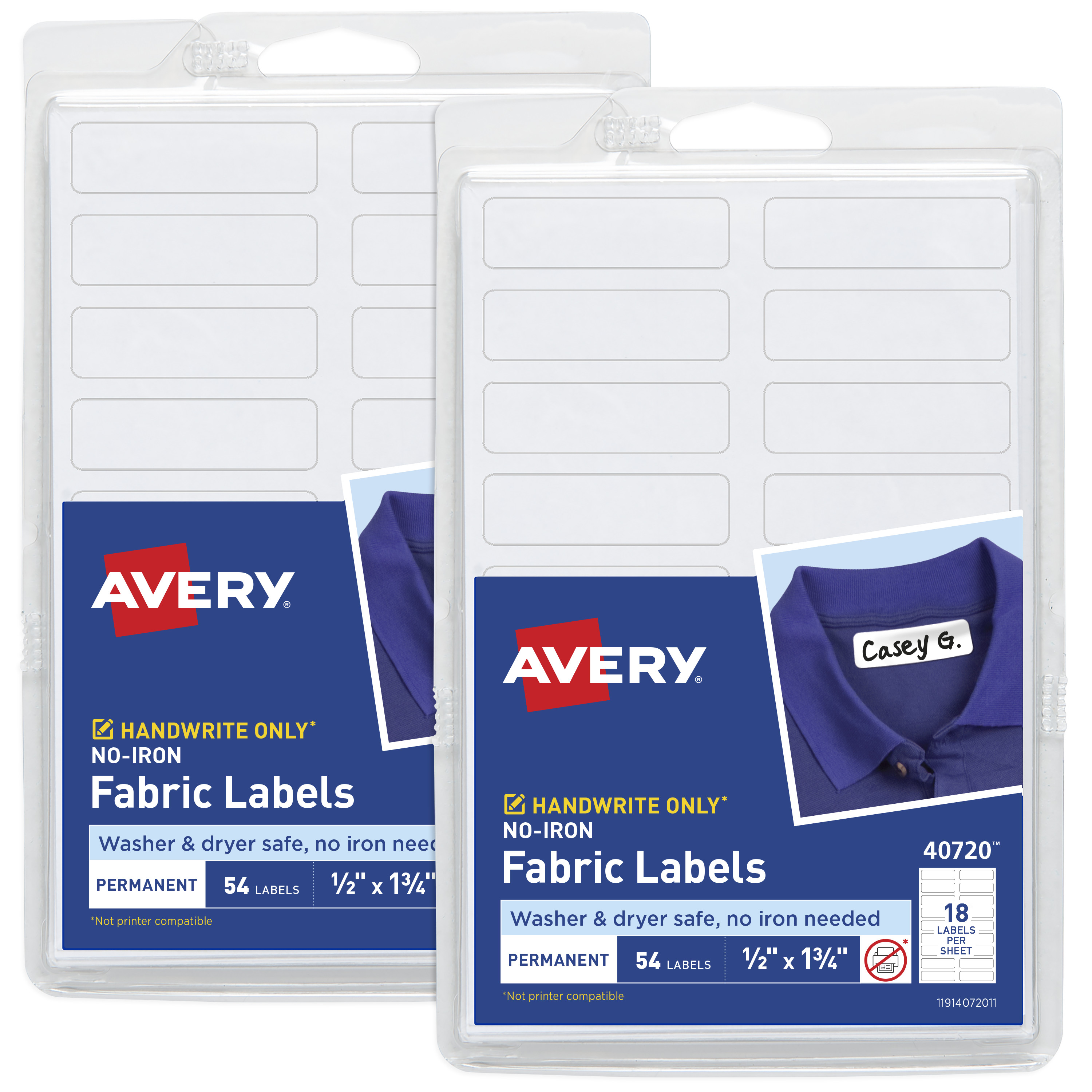 Avery No Iron Fabric Labels 1 2 X 1 3 4 Washer And Dryer Safe Avery No Iron Fabric Labels 1 2 X 1 3 4 Washer And Dryer Safe