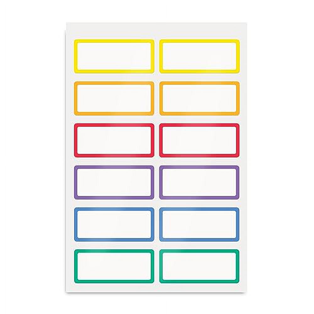 Avery No-Iron Fabric Name Labels, Rainbow Borders Preprinted Designs ...