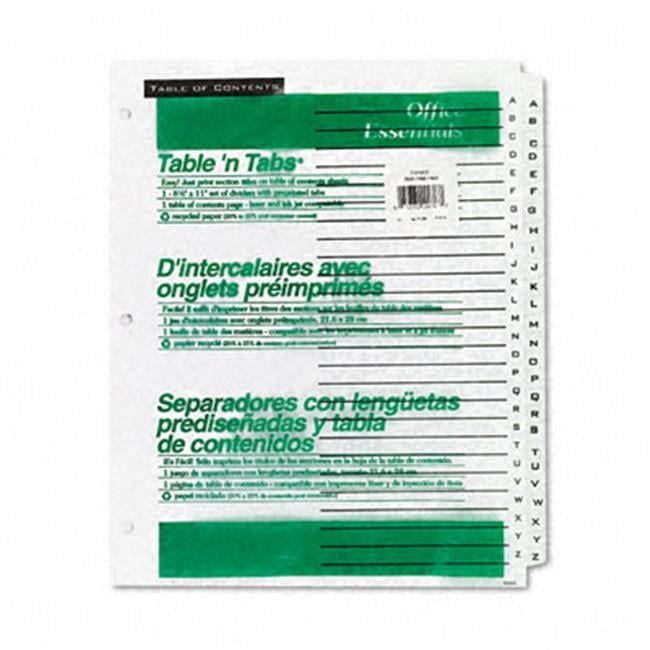 Avery Office Essentials Table N Tabs Dividers 26-Tab A-Z Letter White ...