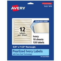 Avery Pearlized Ivory Rectangle Labels, 5/8" x 3", 320ct - Walmart.com