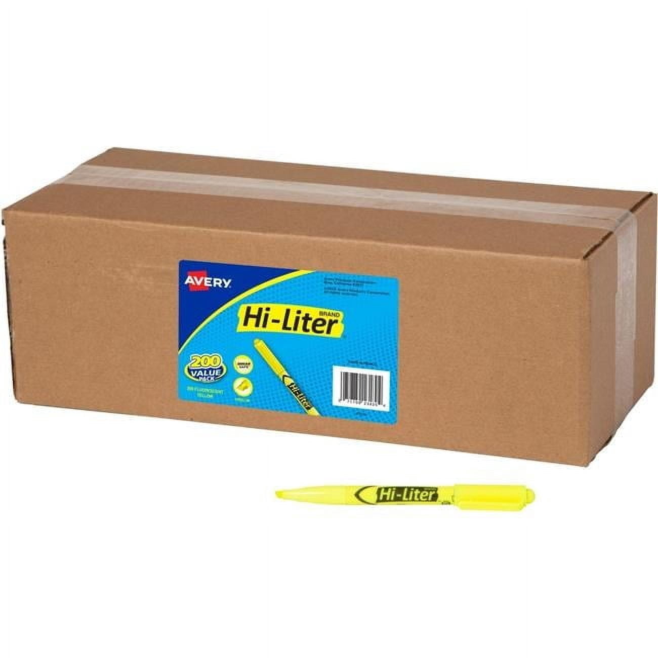 Avery Pen Style Highlighters, Fluorescent Yellow - Pack of 200 ...