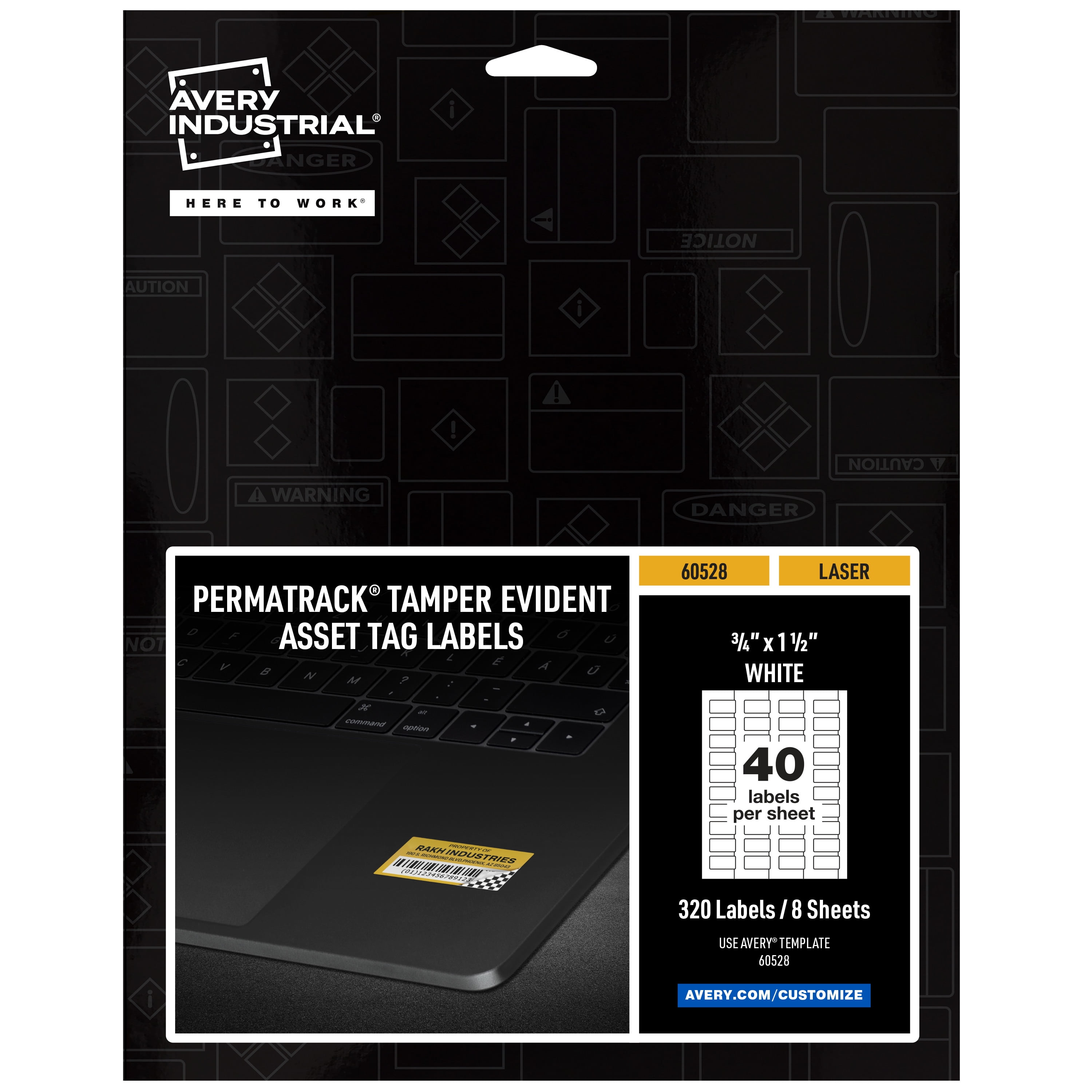 Avery PermaTrack Tamper-Evident Asset Tag Labels, 3/4" x 1-1/2", 320 ...