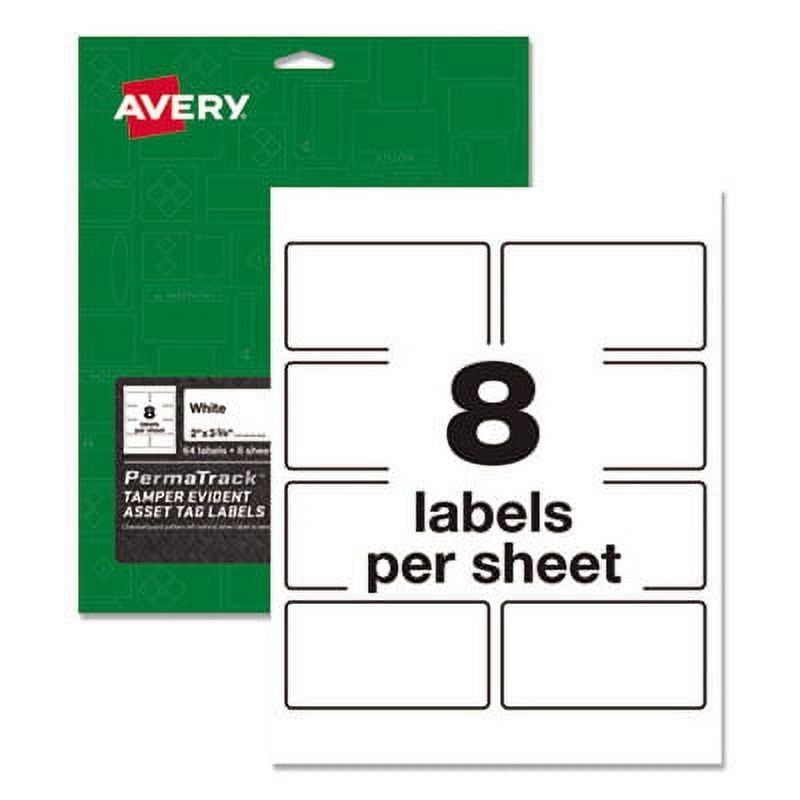 Avery PermaTrack Tamper-Evident Asset Tag Labels, Laser Printers, 2 x 3 ...