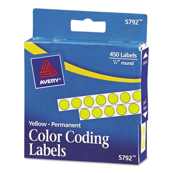 Avery Permanent Color Coding Labels, 1/4" Round, Pack of 450, Available ...