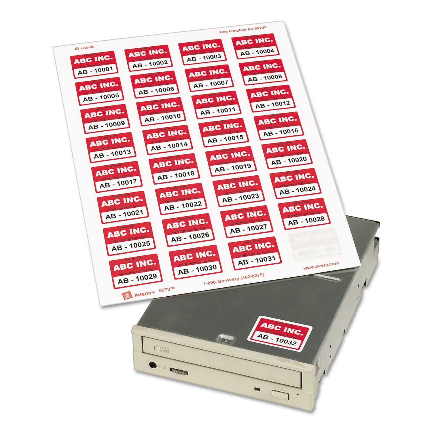 Avery Permanent ID Labels w/ Sure Feed Technology, Inkjet/Laser ...