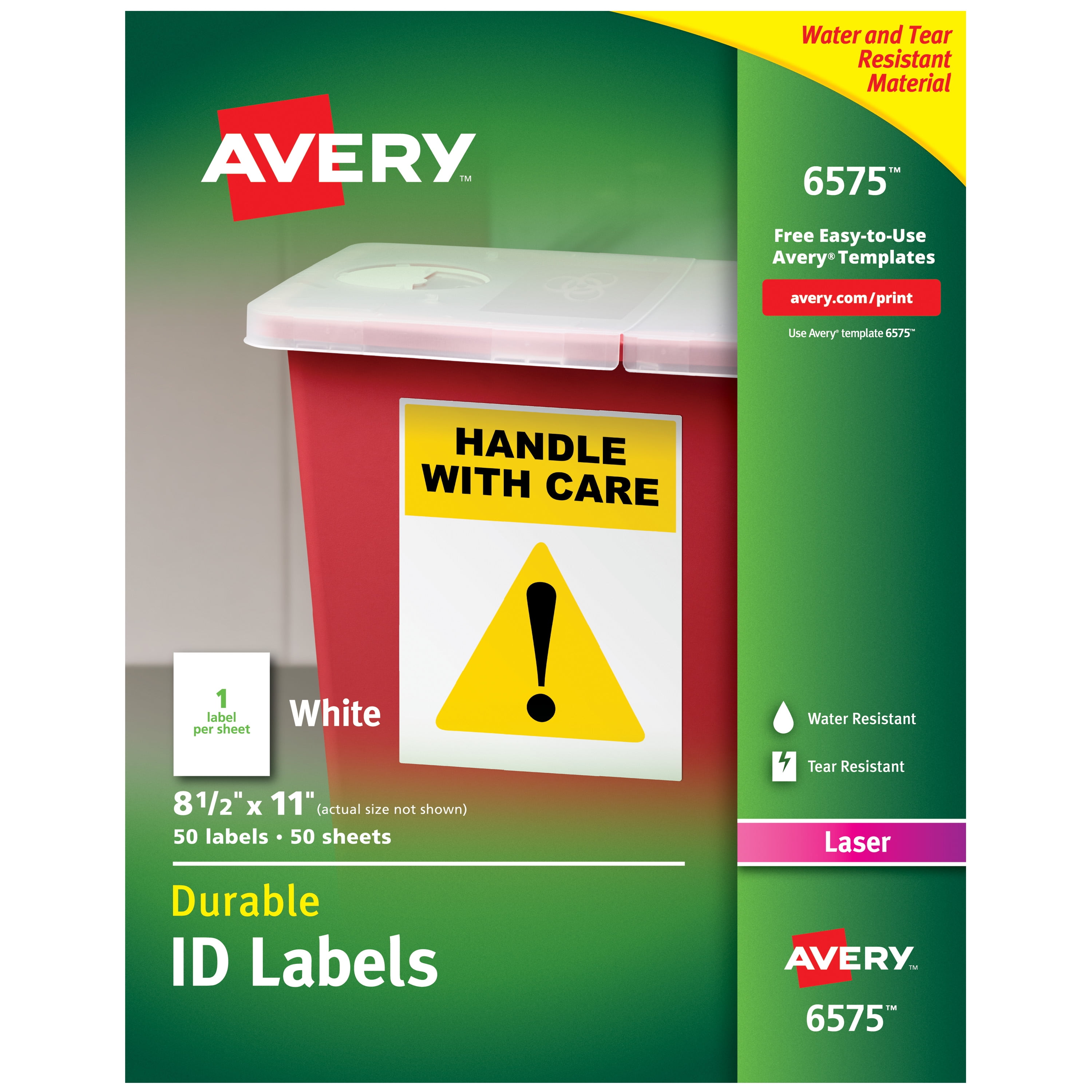 Avery Permanent ID Labels w/TrueBlock Technology, Laser, 8 1/2 x 11 ...