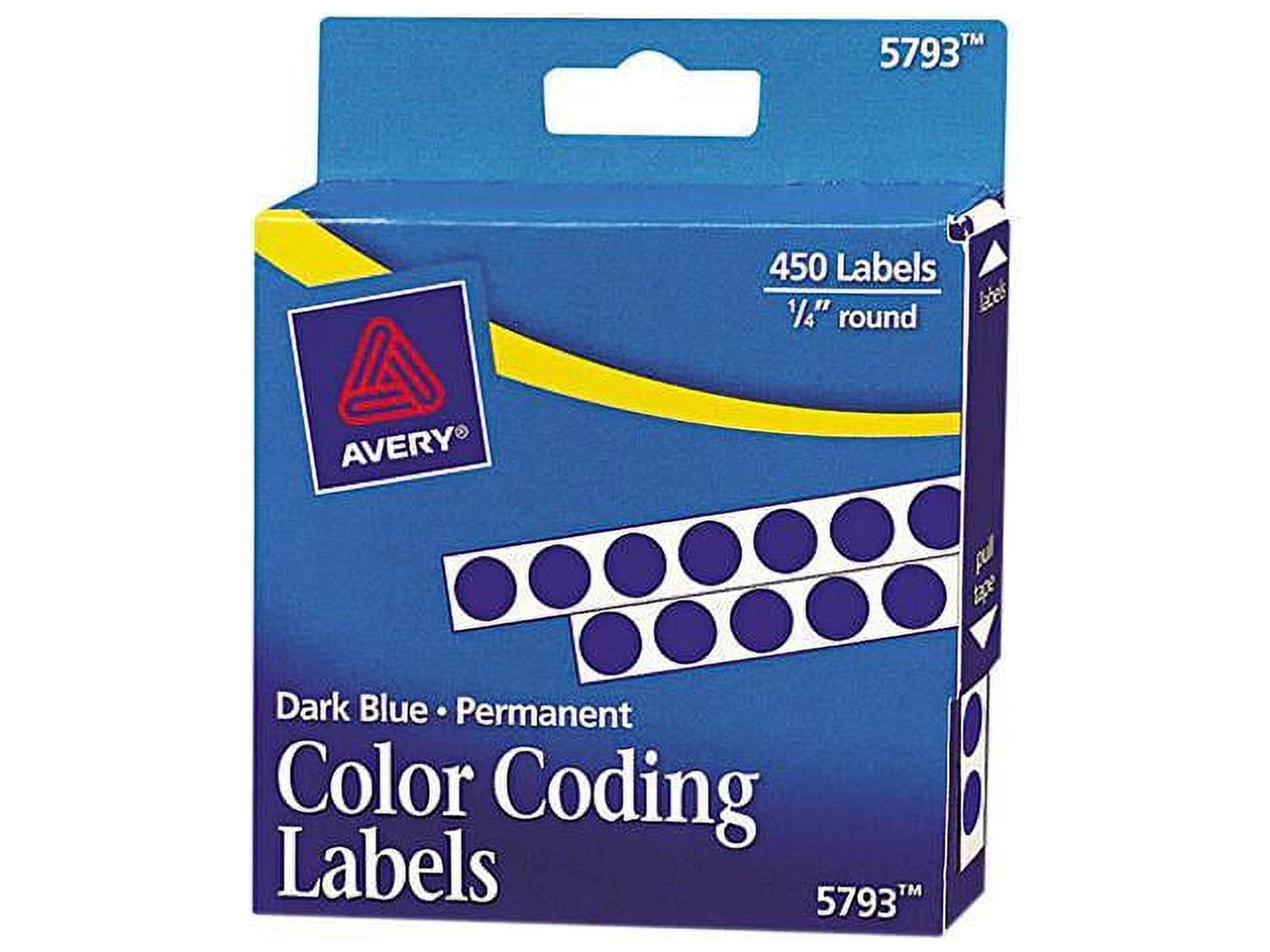 Avery Permanent Self-Adhesive Round Color-Coding Labels, 1/4" dia, Dark ...