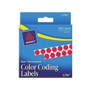 Universal Self-Adhesive Removable Color-Coding Labels, 3/4" dia, Red ...