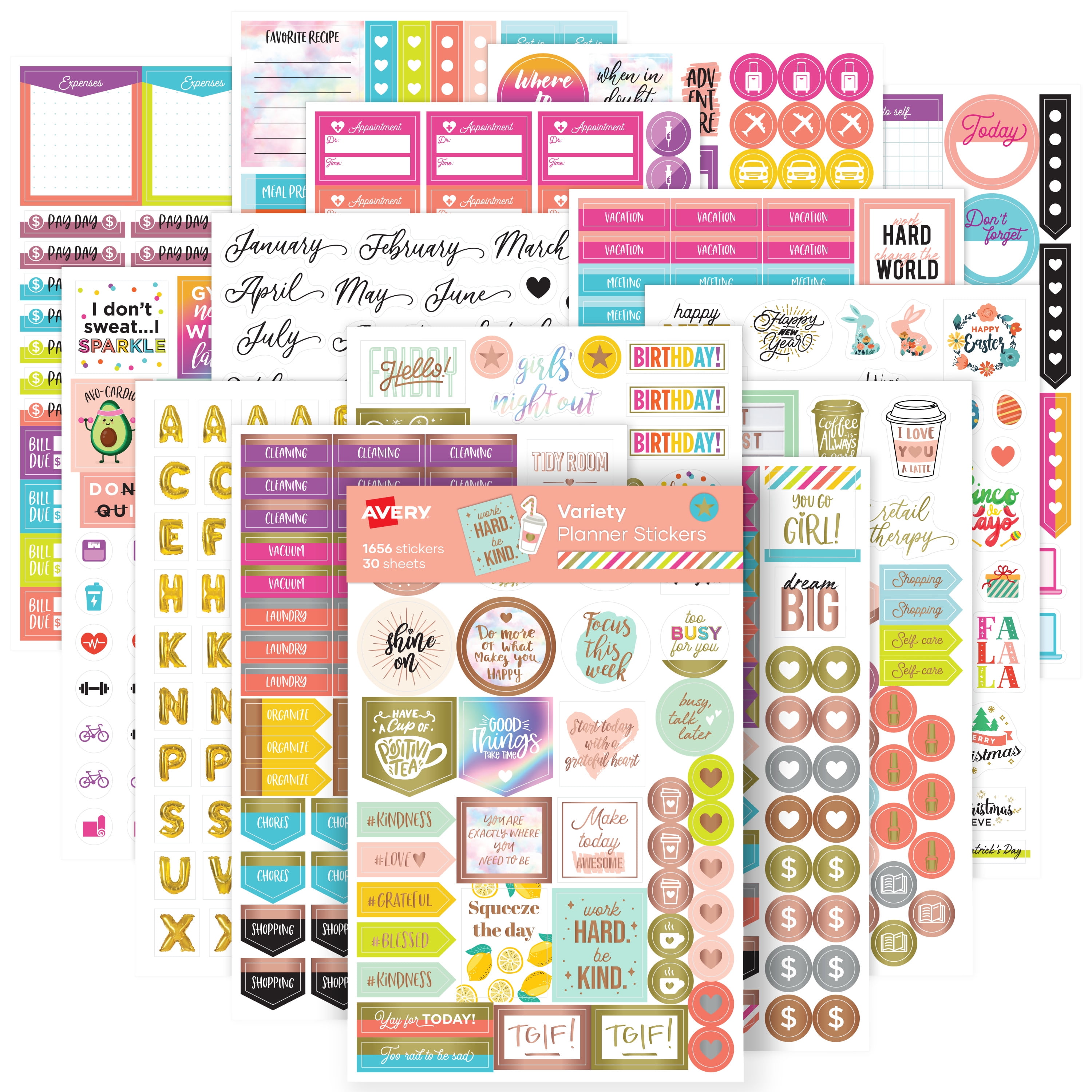 Avery Planner Sticker Variety Pack, 1,656 Stickers (6785) - Walmart.com