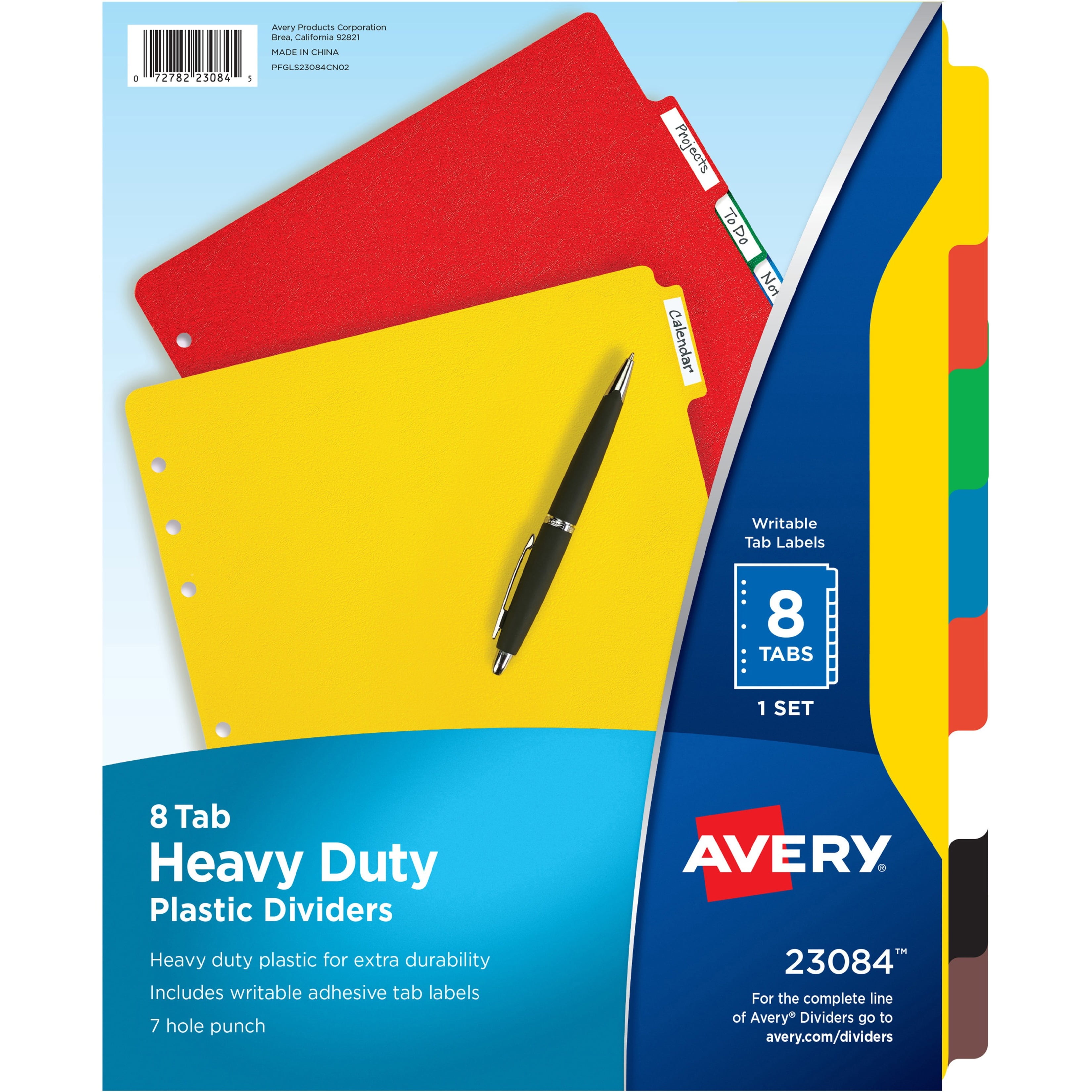 Avery Plastic Tab Dividers w/ White Labels - Walmart.com