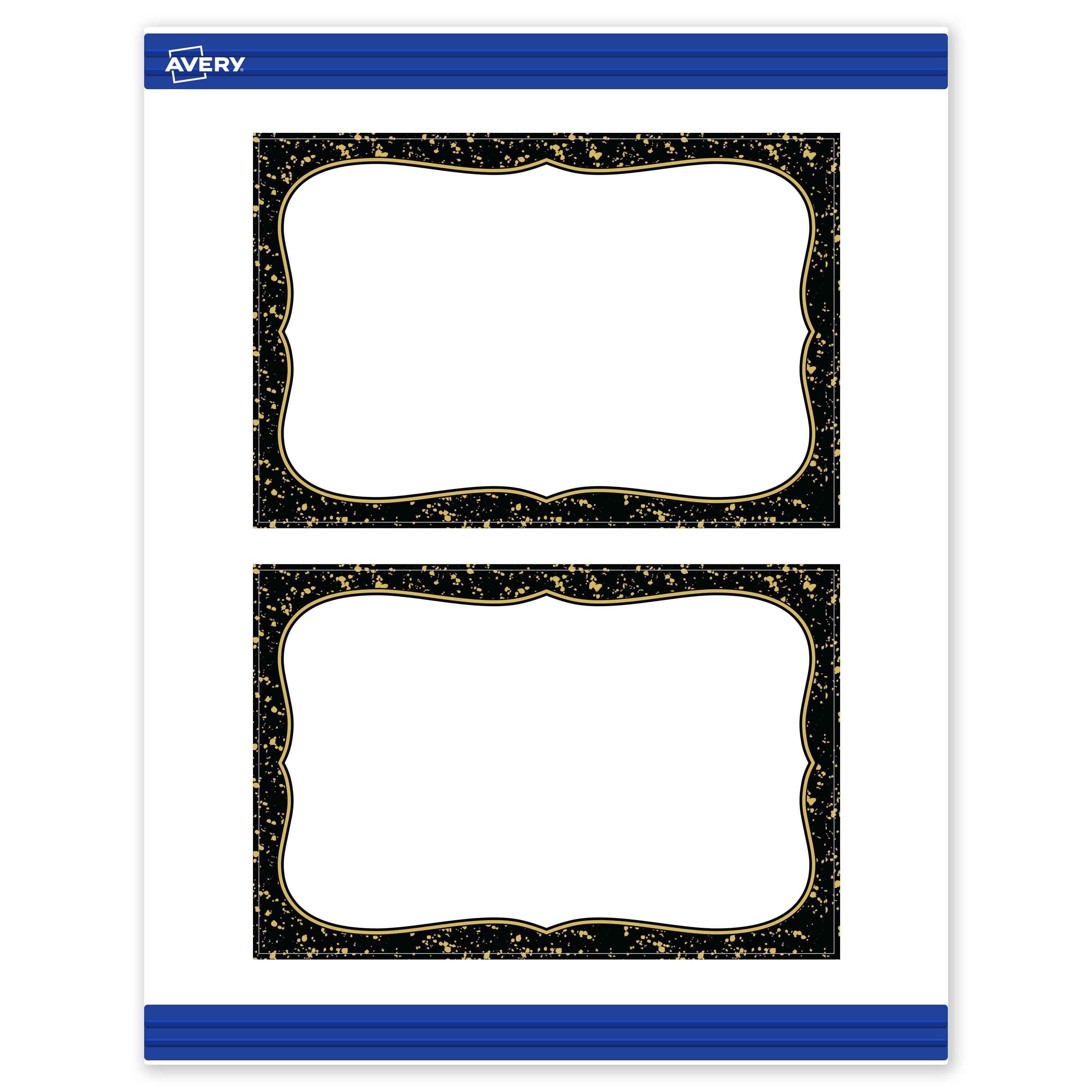 Avery Postcards, 4" x 6", Black with Gold Specs Design, Matte - Walmart.com
