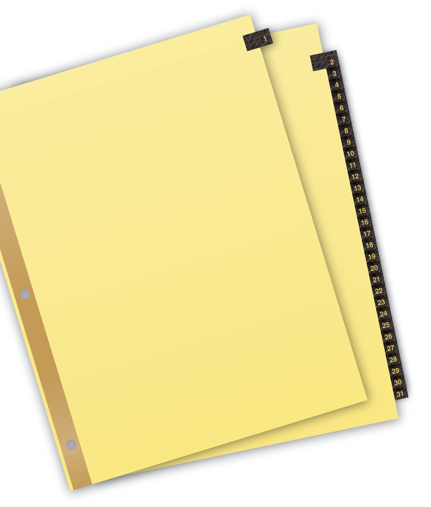 Avery Preprinted Black Leather Tab Dividers, Gold Reinforced Binding ...