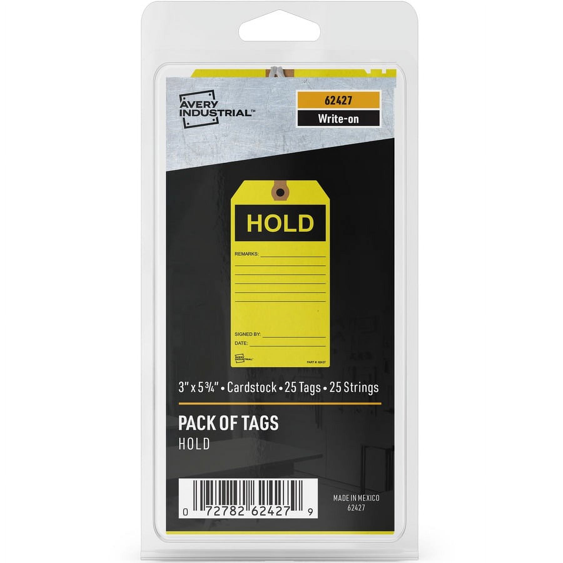 Avery; Preprinted HOLD Inventory Tags - 5.75" Length x 3" Width - 25 ...