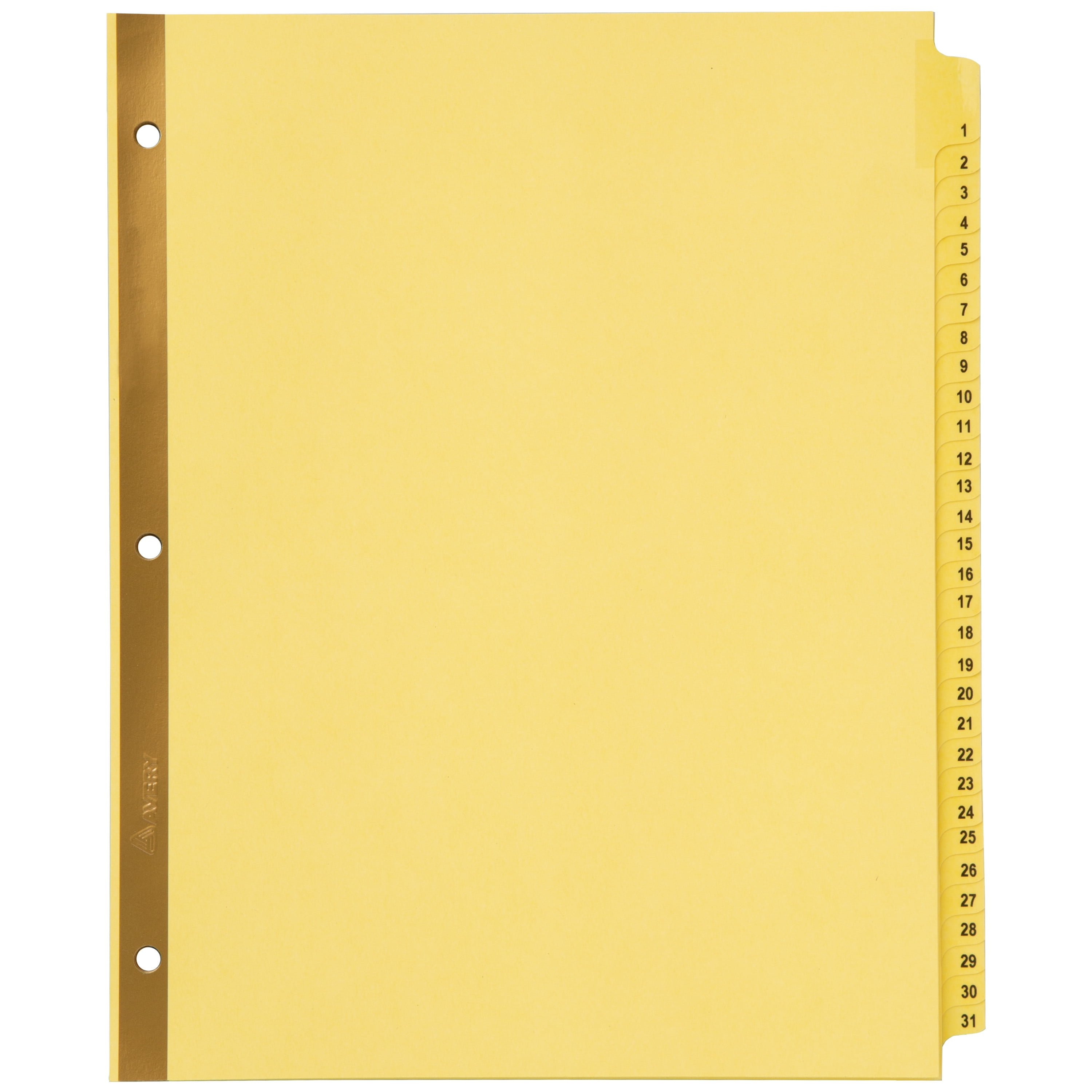 Avery Preprinted Laminated Tab Dividers, Gold Reinforced Binding Edge ...