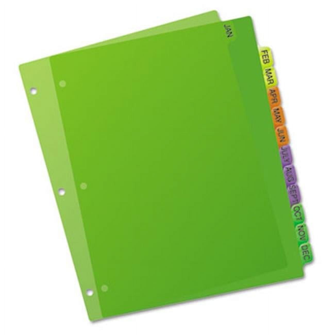 Avery Preprinted Plastic Dividers- 11x8.5- Jan.-Dec.- Assorted ...