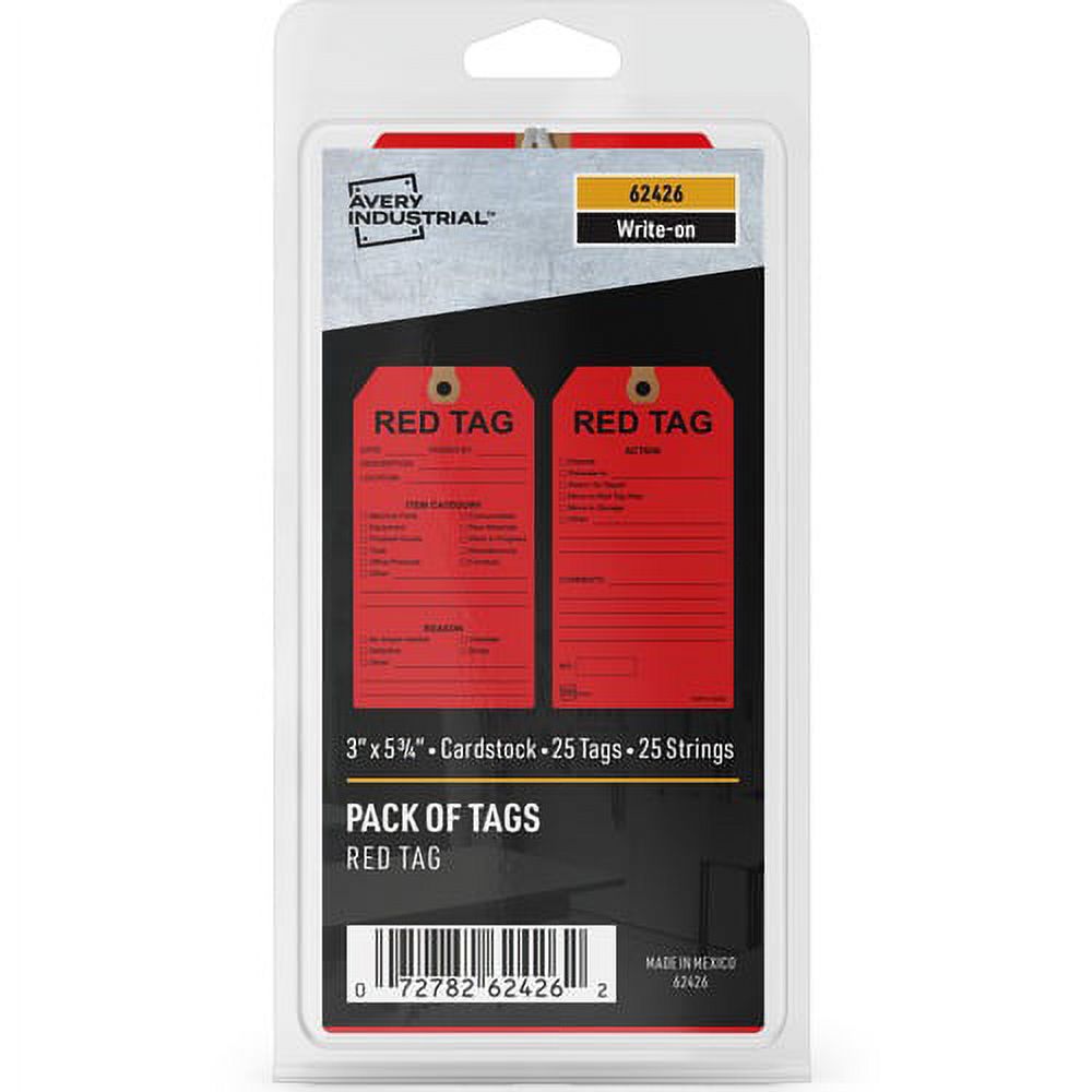 Avery® Preprinted RED TAG 5S Hang Tags - 5.75" Length x 3" Width - 25 ...